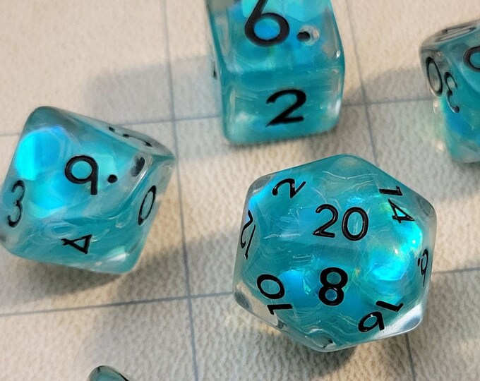 Tide Pool Teal Polyhedral Dice Set for D&D, Pathfinder, and TTRPG Dice ...
