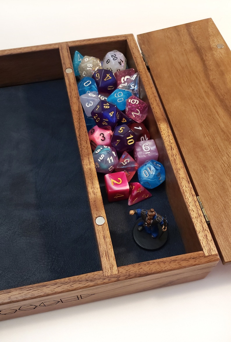 Walnut Wood Dice Tray of Holding – D&D Dice Box With Storage - Etsy