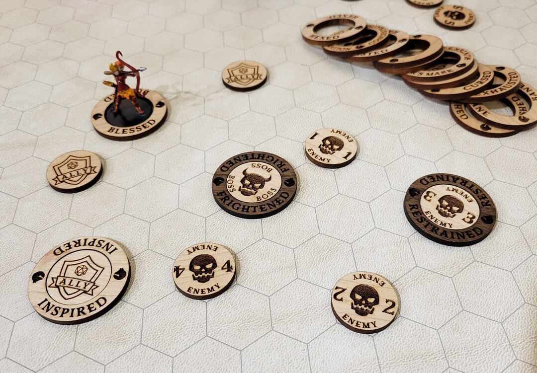 Wood NPC Tokens - Monster Markers (set of 15) TTRPG, D&D Dungeons and ...