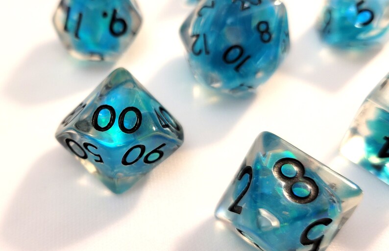Tide Pool Teal Polyhedral Dice Set for D&D Pathfinder and - Etsy