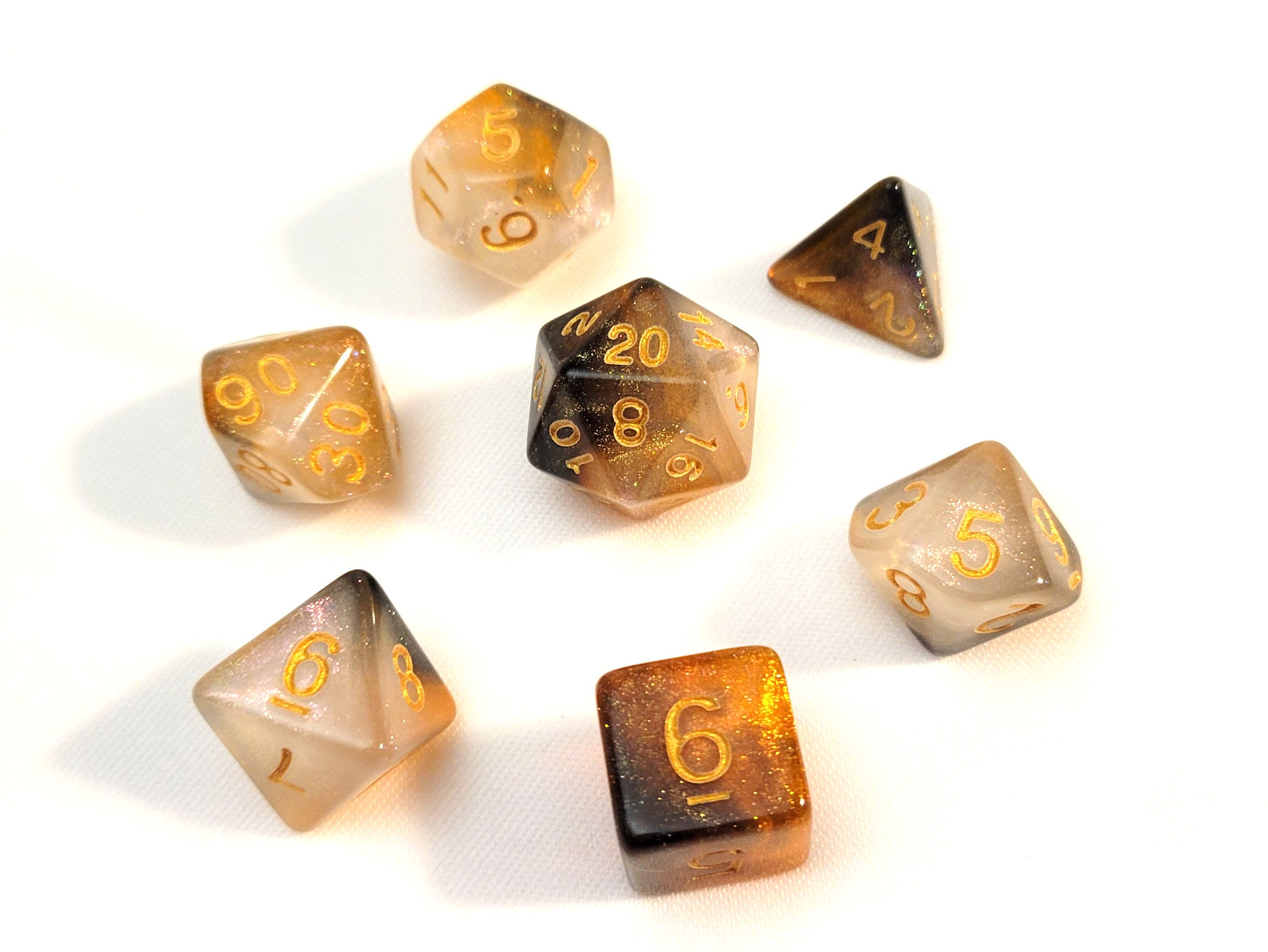 Dragonborn gold and black Polyhedral Dice Set for D&D | Etsy