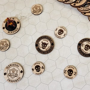 Wood NPC Tokens - Monster Markers (set of 15) TTRPG, D&D Dungeons and ...