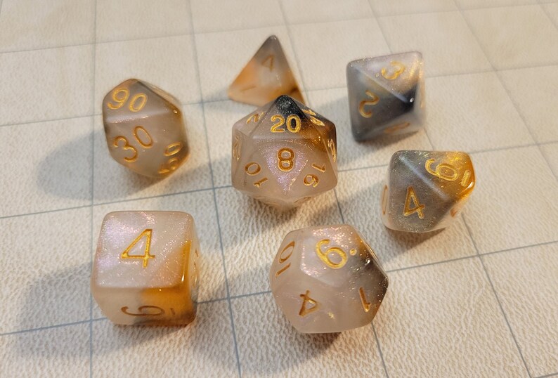 Dragonborn Gold and Black Polyhedral Dice Set for D&D | Etsy