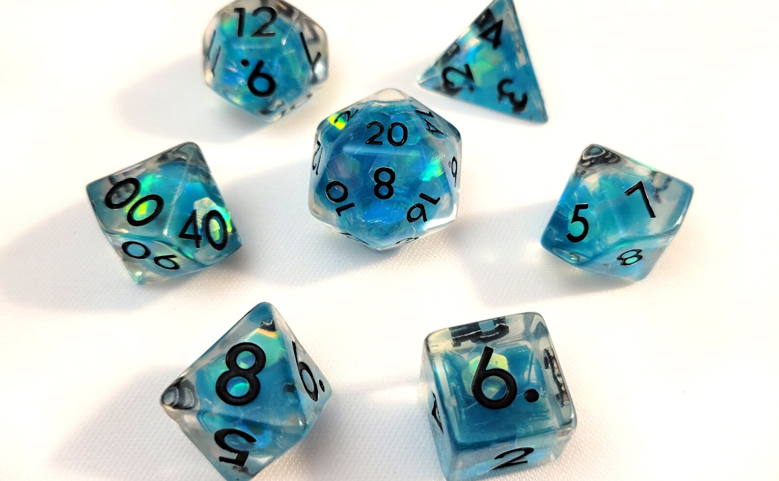 Tide Pool Teal Polyhedral Dice Set for D&D Pathfinder and - Etsy