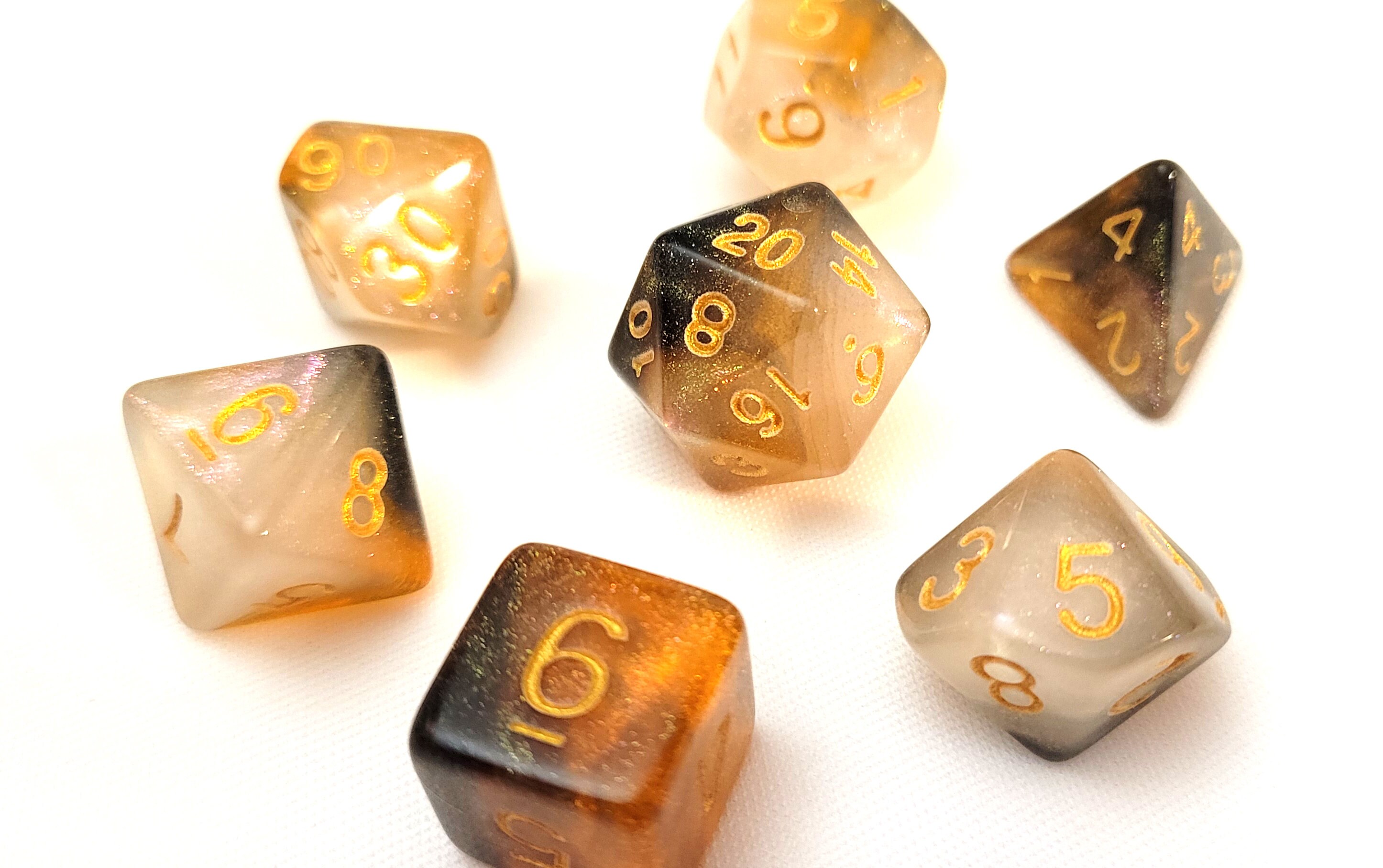 Dragonborn gold and black Polyhedral Dice Set for D&D | Etsy