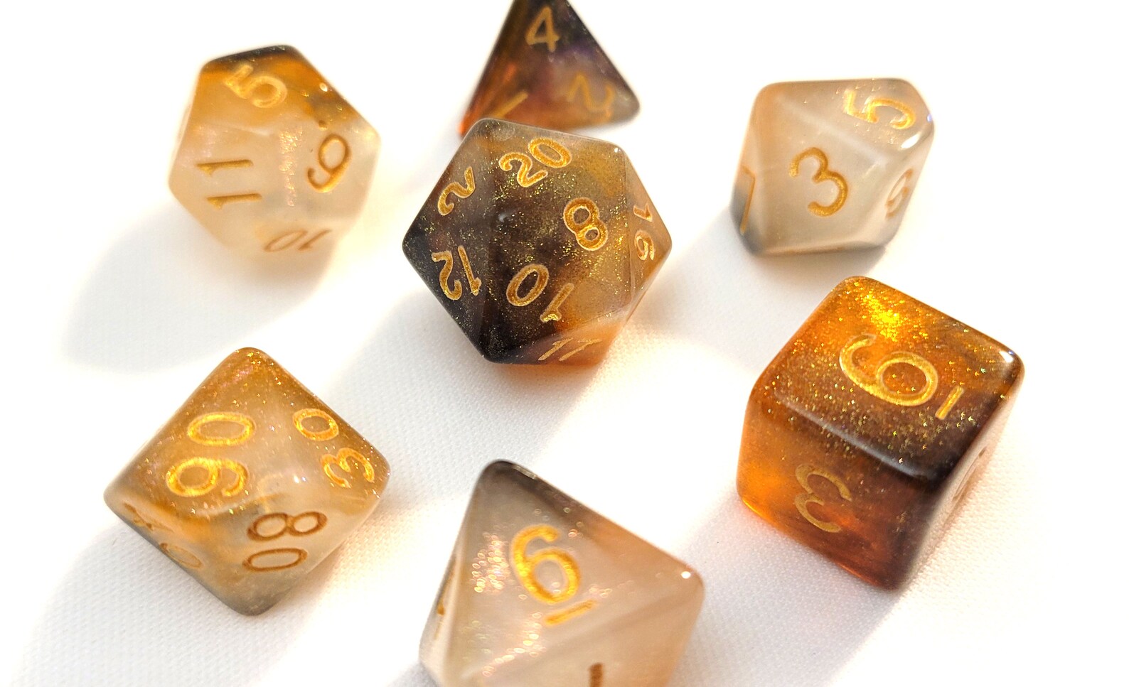 Dragonborn gold and black Polyhedral Dice Set for D&D | Etsy