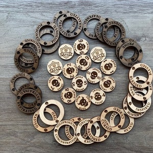 Wood NPC Tokens - Monster Markers (set of 15) TTRPG, D&D Dungeons and ...