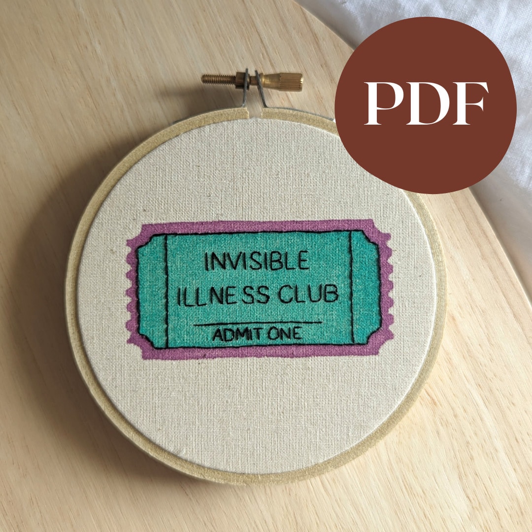 Invisible Illness Club Ticket Pattern PDF Pattern Hand Stitching ...