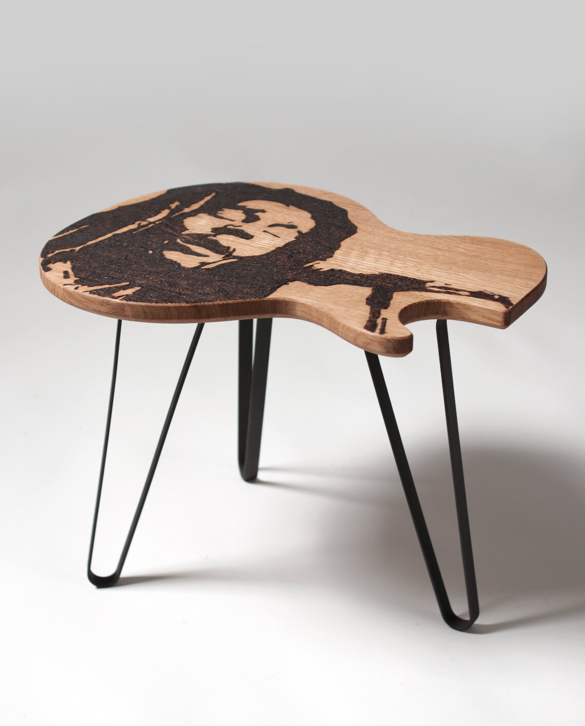Bob Marley Hand Engraved Guitar Table Single Cut Art design Furniture ...