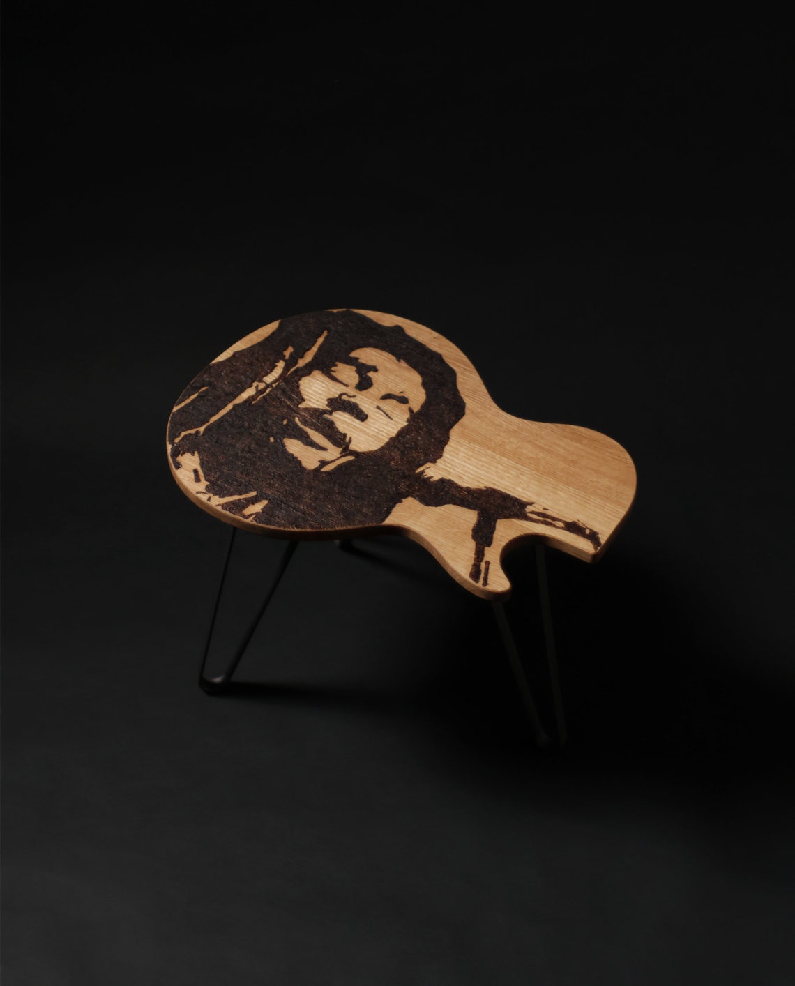 Bob Marley Hand Engraved Guitar Table Single Cut Art design Furniture ...