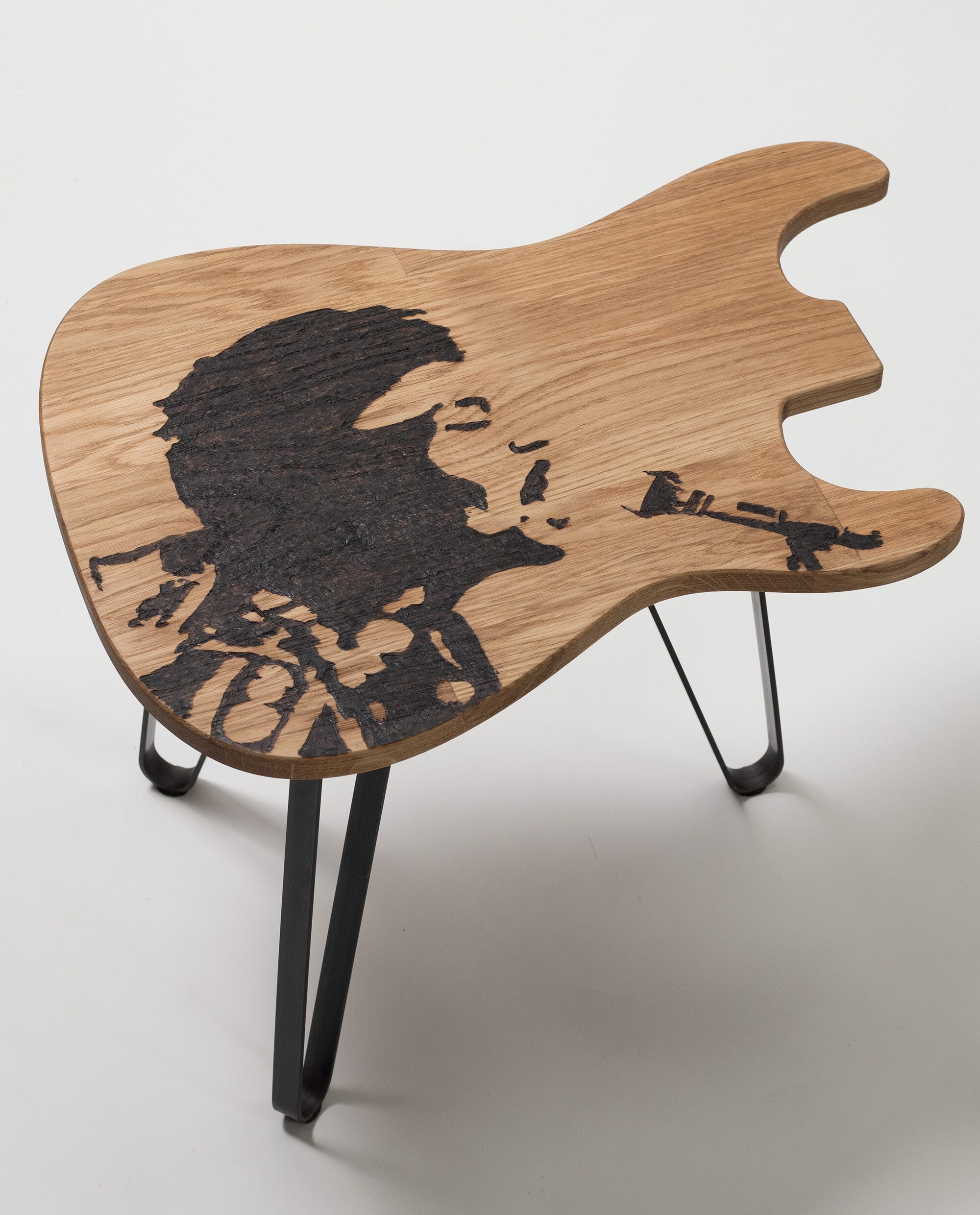 Jimi Hendrix Hand Engraved Guitar Table S-model Art design Furniture ...