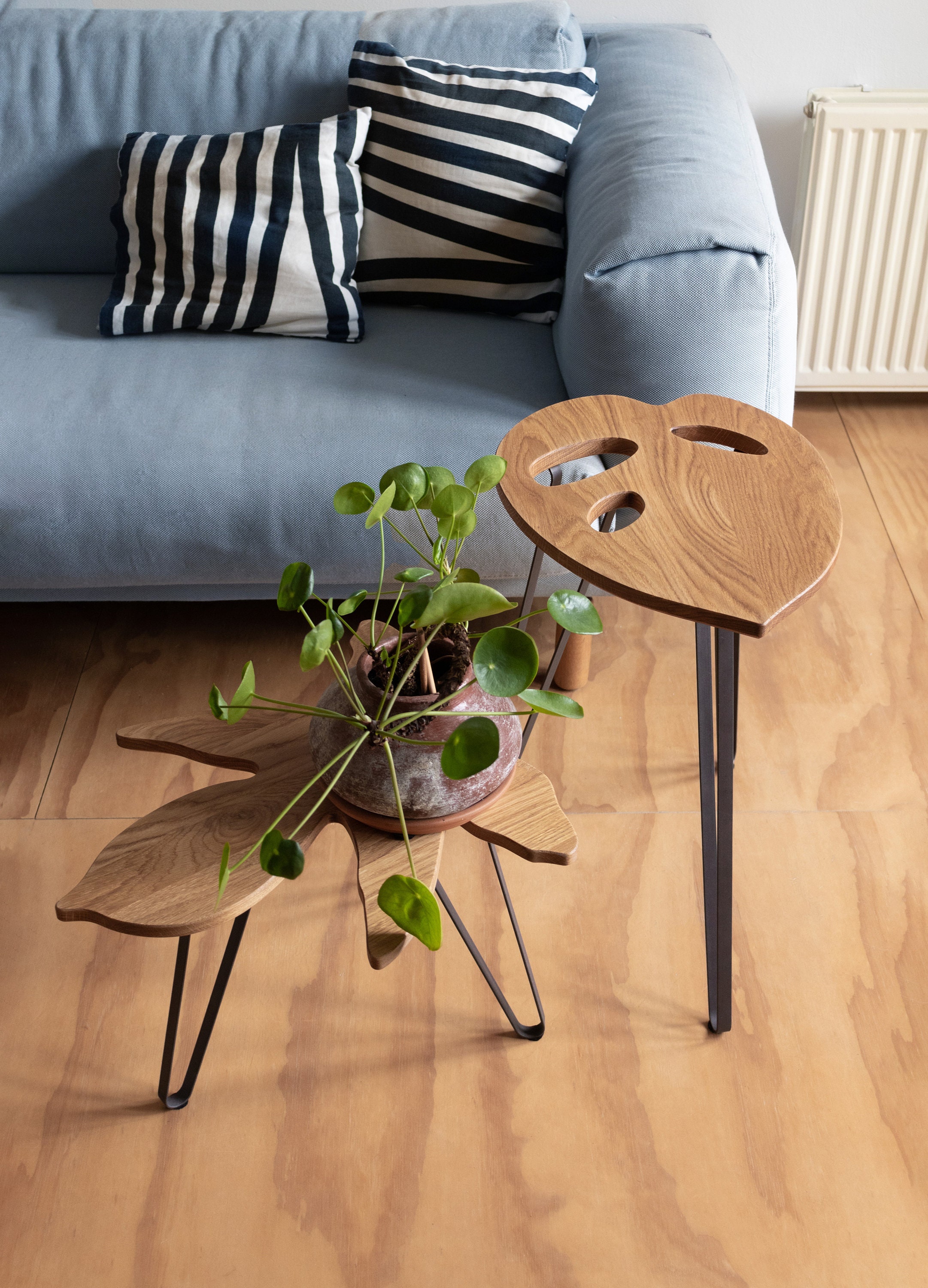 Handmade Leaf Plant Stand Set Design Plant Table Set Leaf Table Set ...
