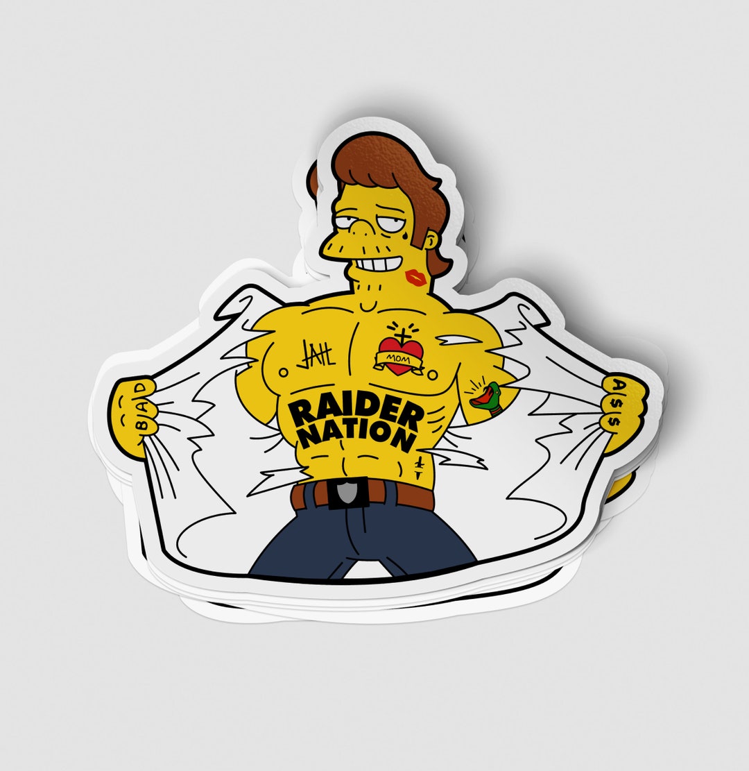Raider Nation Decal Simpsons Sticker Gift for Him Raiders for Life - Etsy