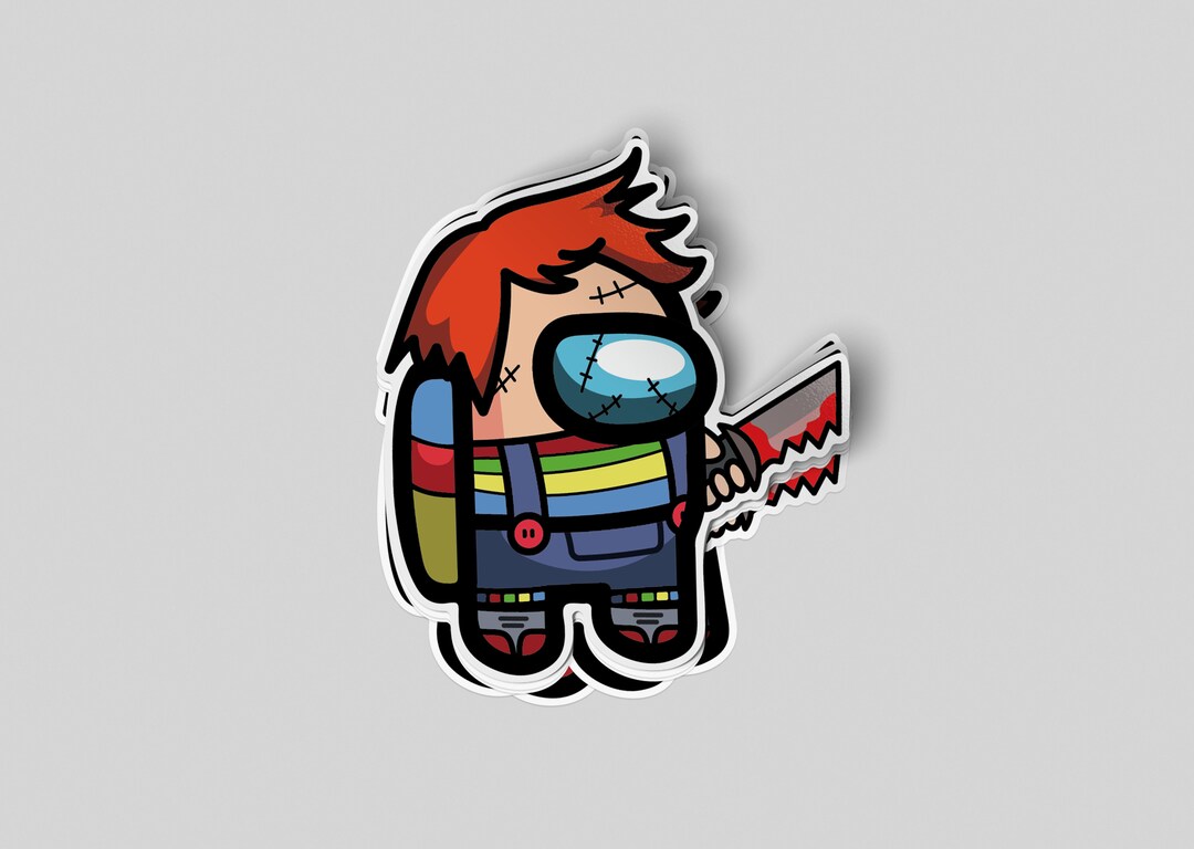 Among Us | Chucky | Horror | Laminated Glossy Vinyl Sticker - Etsy