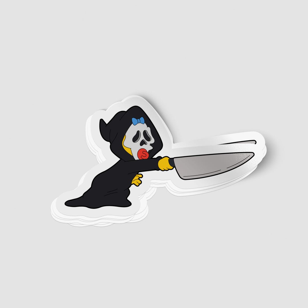 Maggie Simpson Ghostface Mash-up Sticker | Custom Die-cut Vinyl Sticker ...