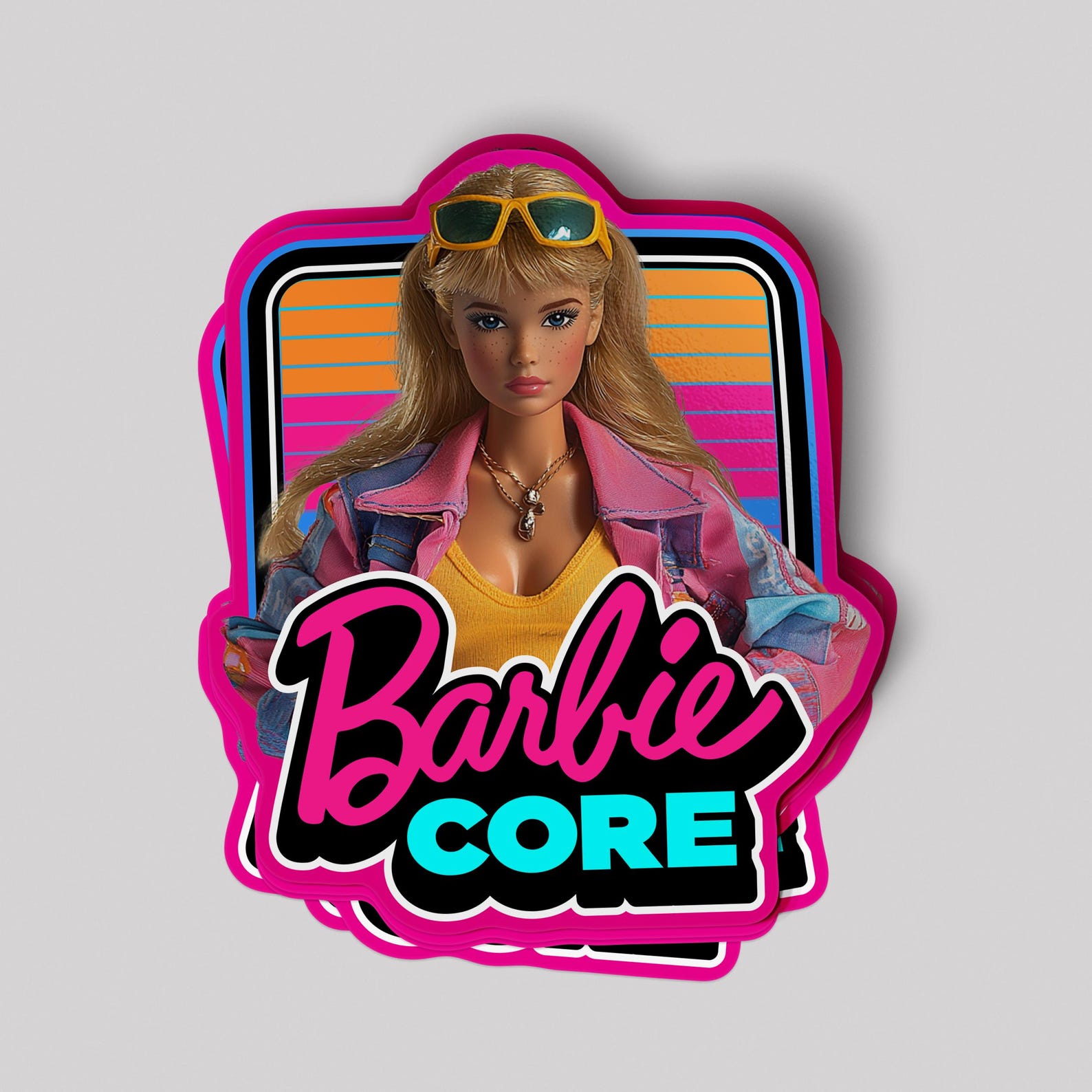 Barbiecore Sticker | Retro 80s Inspired | Cute Pink Aesthetic Decal ...