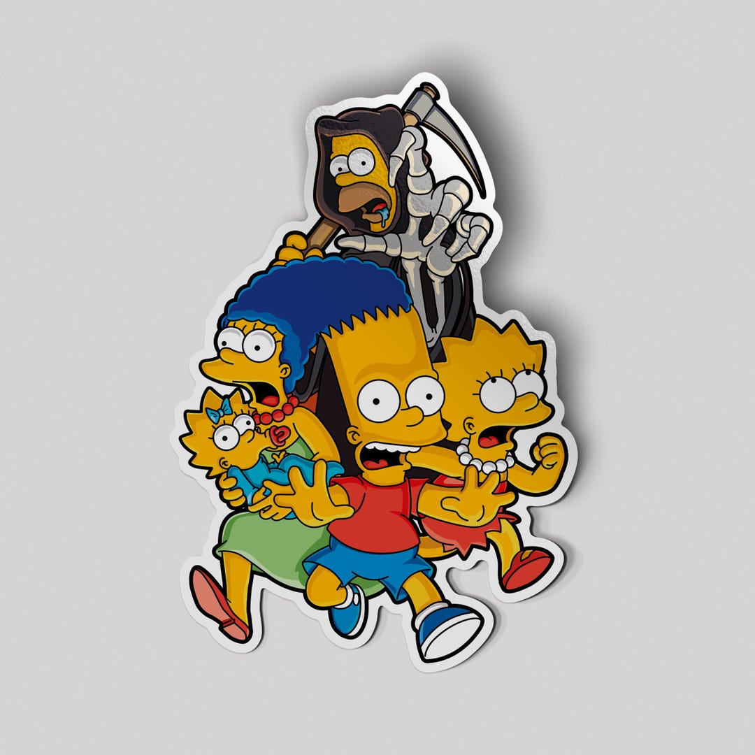 Simpsons Family Halloween Horror Sticker | Scared Simpsons Decal ...