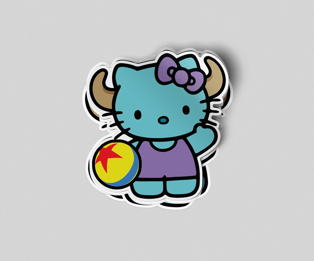 Hello Kitty, Pixar, Sullivan, Monsters Inc Inspired 3” Vinyl Sticker ...