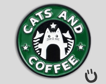 Black Cat With Coffee - Etsy