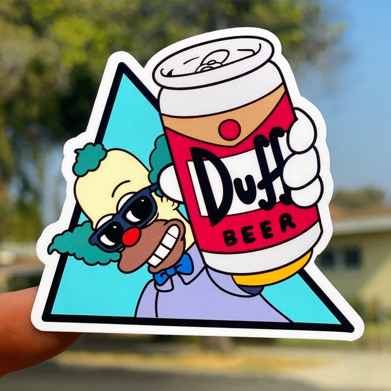 Krusty Sticker Duff Beer Sticker the Simpsons Stickers - Etsy