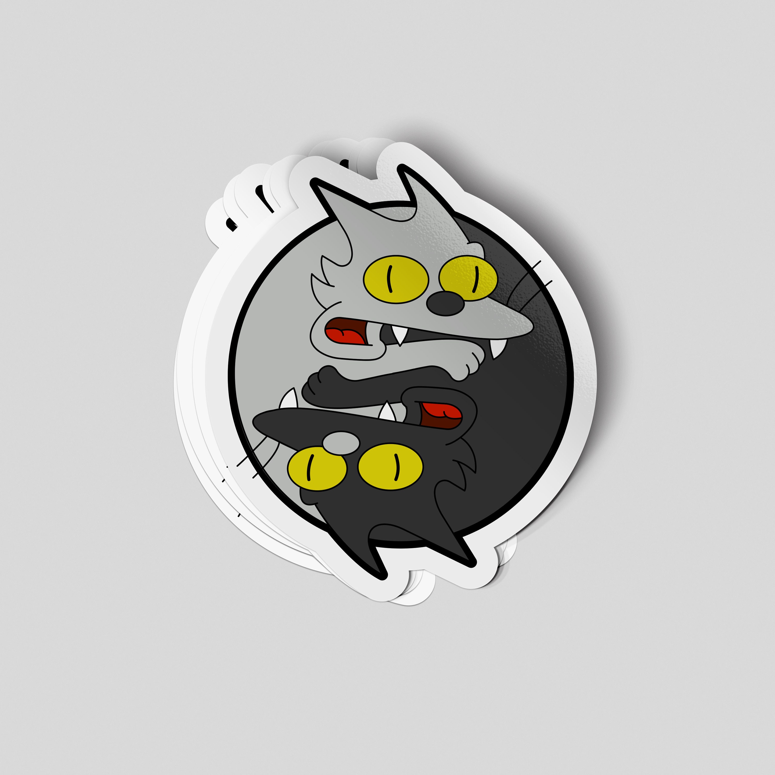 Ying Yang Sticker Cat Sticker Kitty the Simpsons Sticker - Etsy