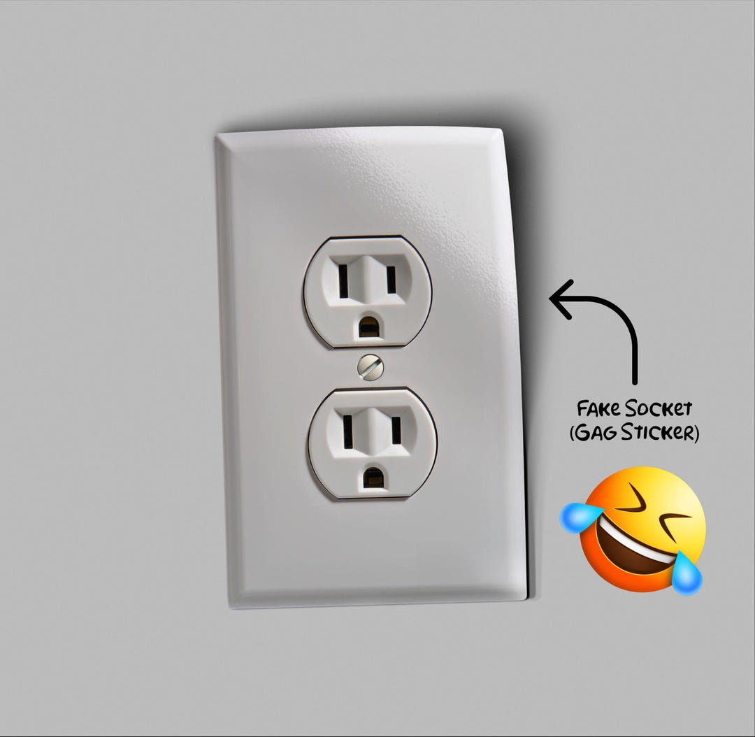 Fake Electrical Outlet Sticker – Hilariously Funny Joke Power Outlet ...