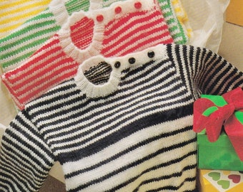 Striped Jumper Knitting Pattern - Etsy