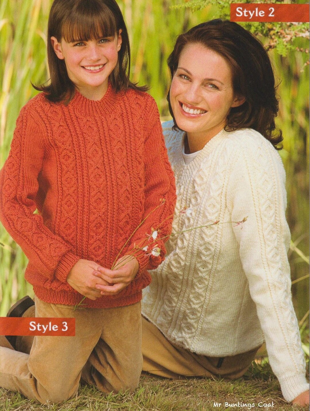Family ARAN SADDLE SHOULDER Jumper Knitting Pattern. Noughts and ...
