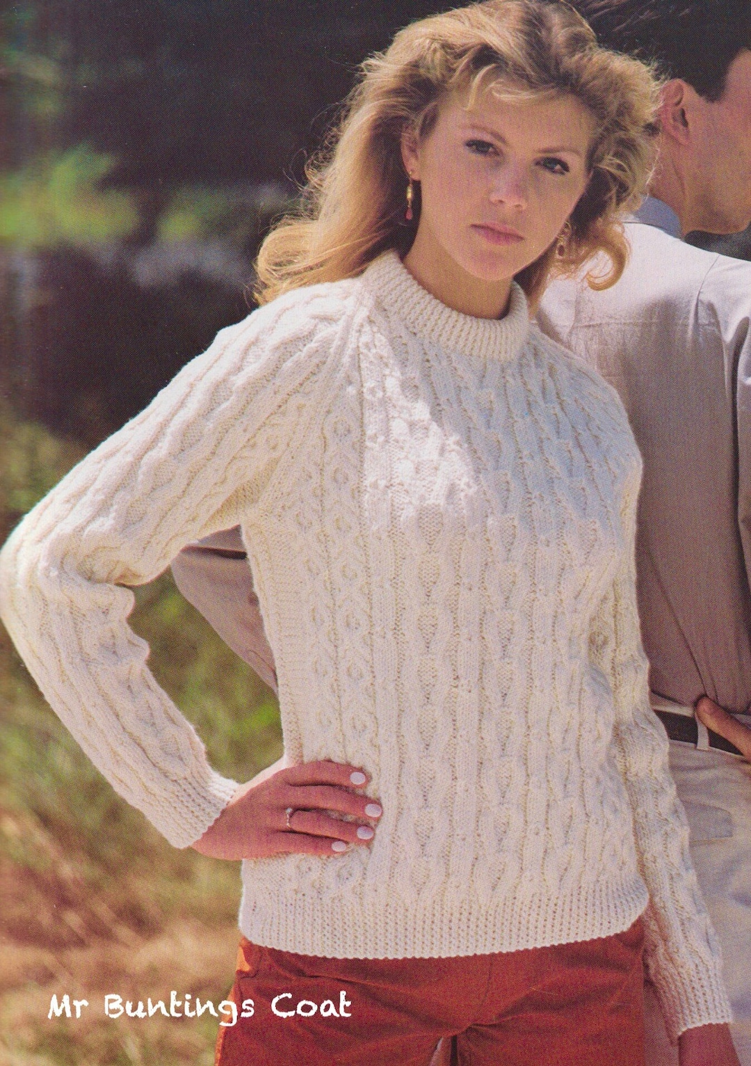 Traditional ARAN Jumper Knitting Pattern. Crew Neck., Unisex Jersey ...