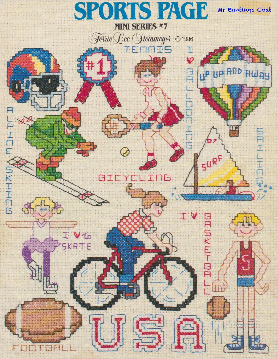 Sports Mini Cross Stitch Patterns: Tennis, Hockey, Skiing (PDF Download ...