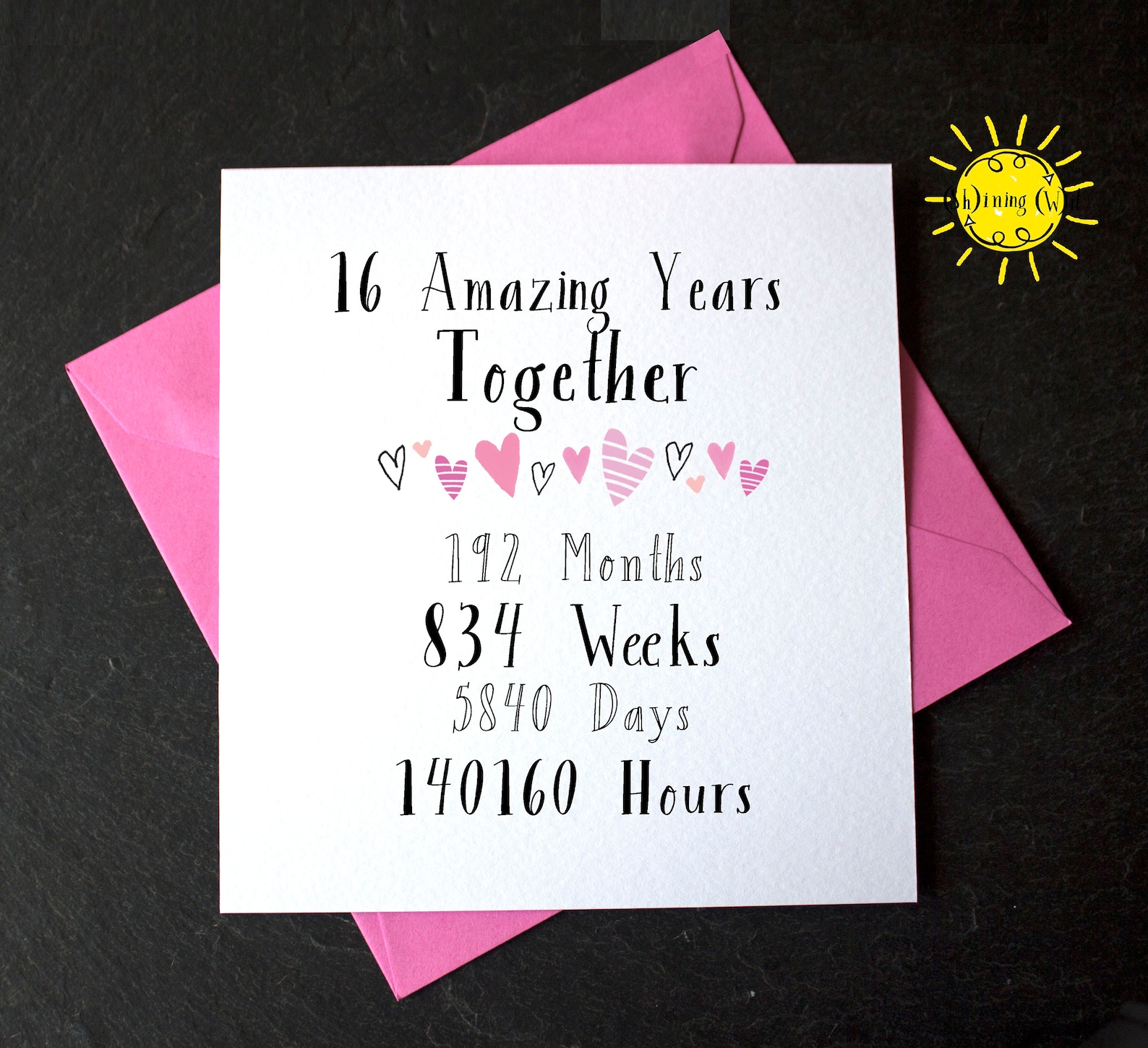 16th Year Wedding Anniversary 16 Amazing Years Together 16th Etsy 16th-year-wedding-anniversary-16-amazing-years-together-16th-etsy