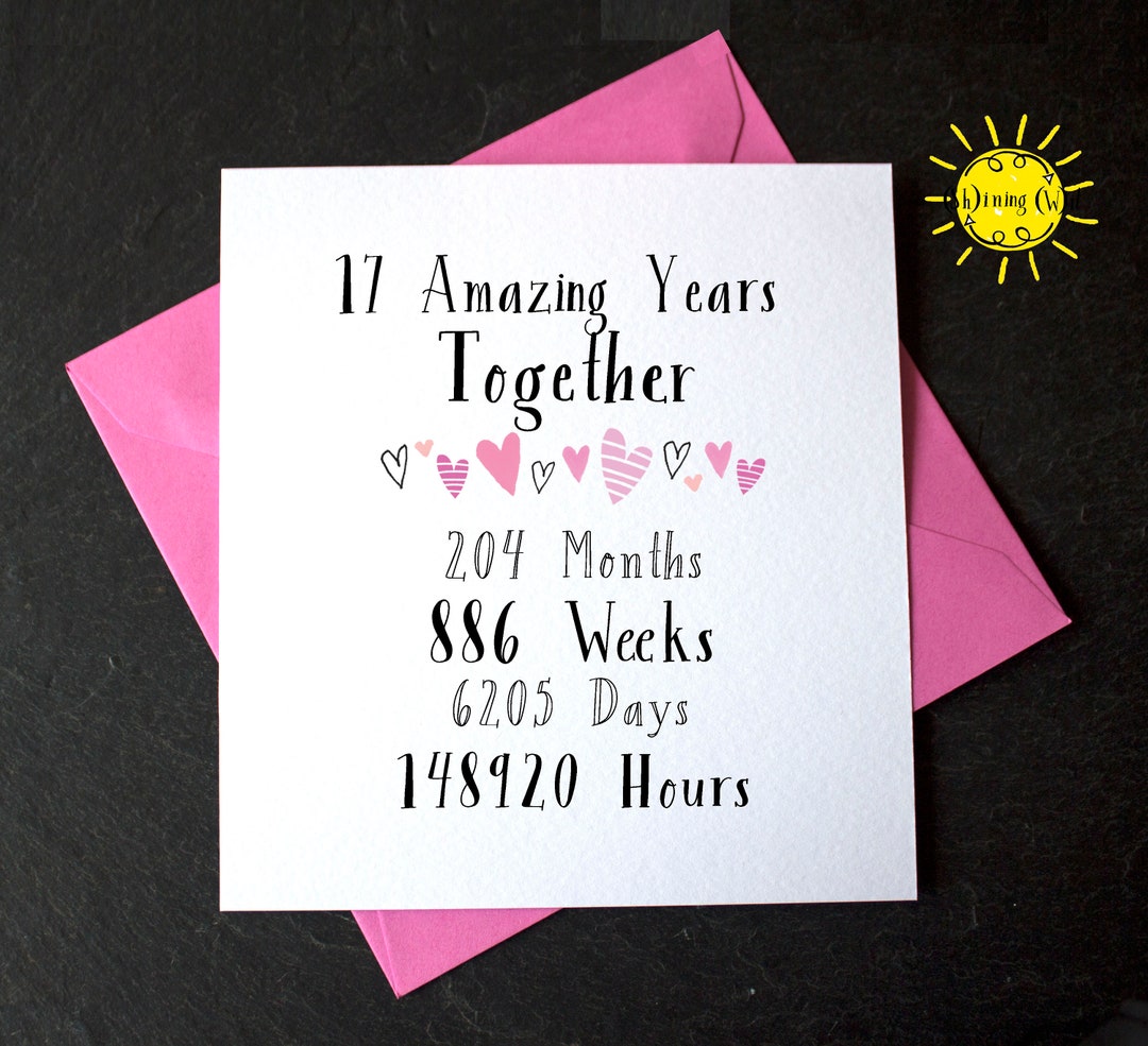 17th Year Wedding Anniversary 17 Amazing Years Together 17th - Etsy