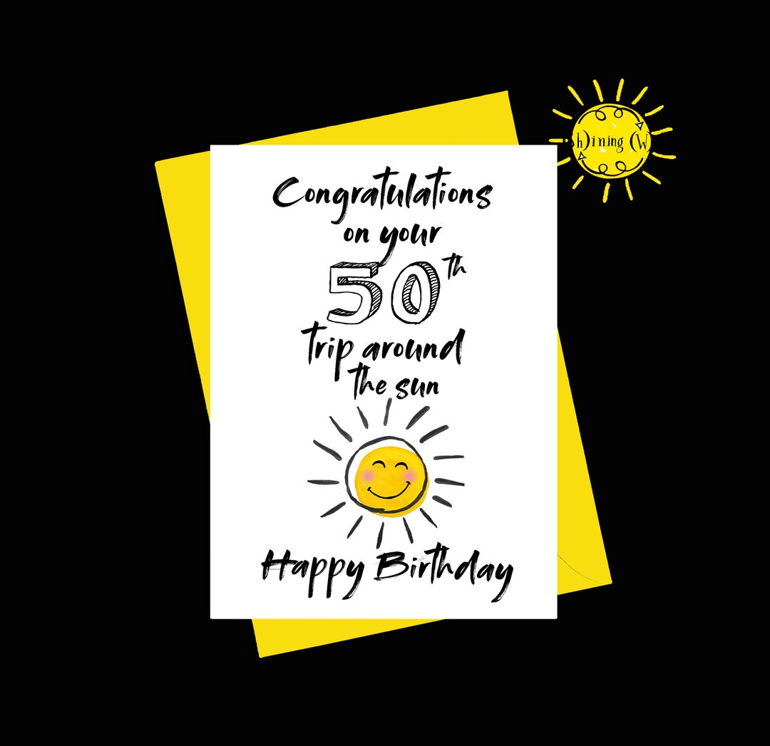 50th Birthday Card Congratulation to Your 50th Trip Around - Etsy