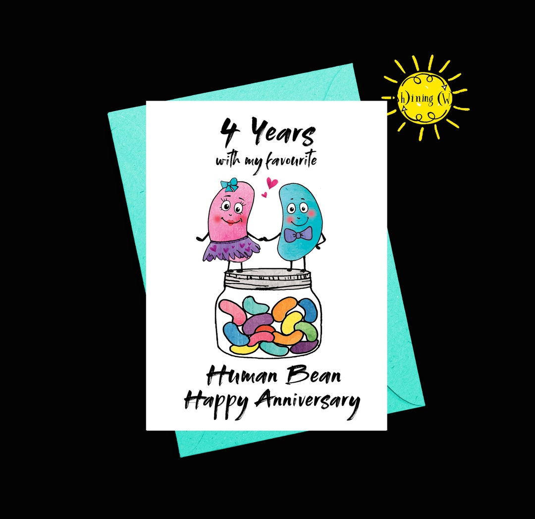 4 Year Wedding Anniversary 4 Years With My Favourite Human Etsy