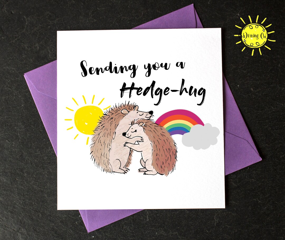 Hedgehog Hug Card Sending You a Hedge-hug Cute Hedgehog - Etsy
