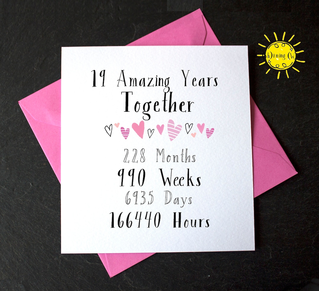 19th Year Wedding Anniversary 19 Amazing Years Together 19th - Etsy UK