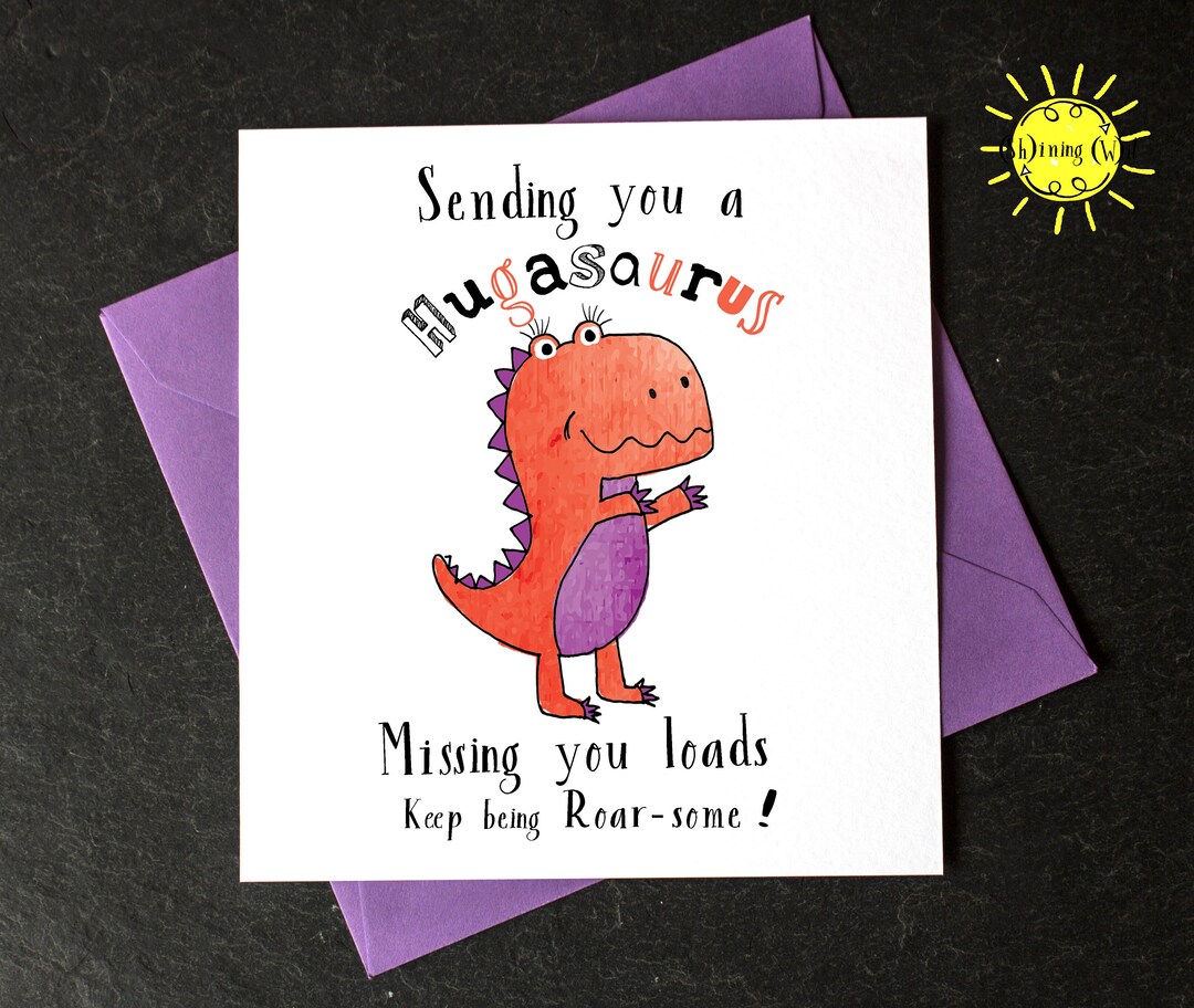 Sending You a Hug Hugasaurus Dinosaur Sending You a Hug - Etsy