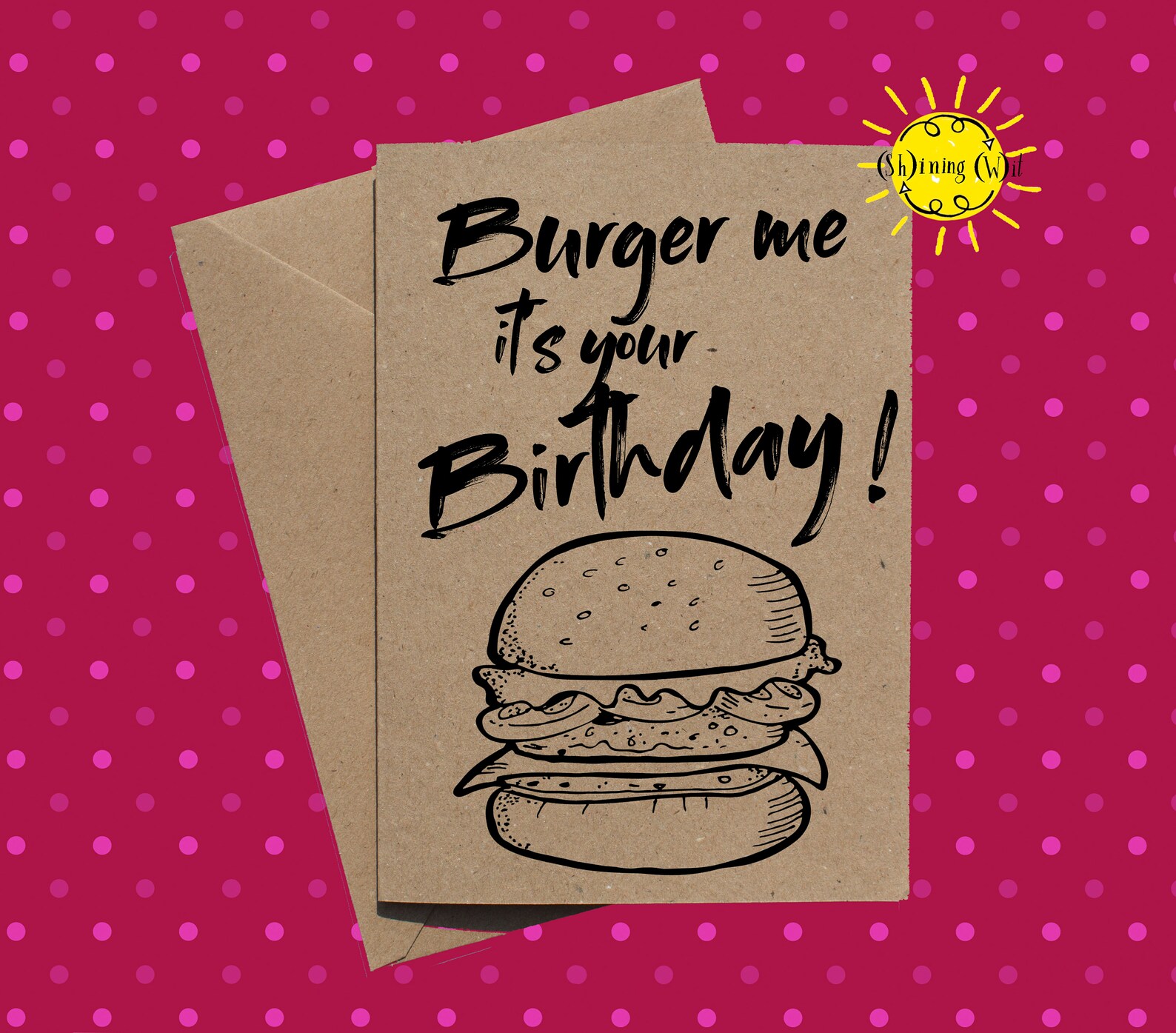Burger Birthday card burger me it's your birthday funny | Etsy