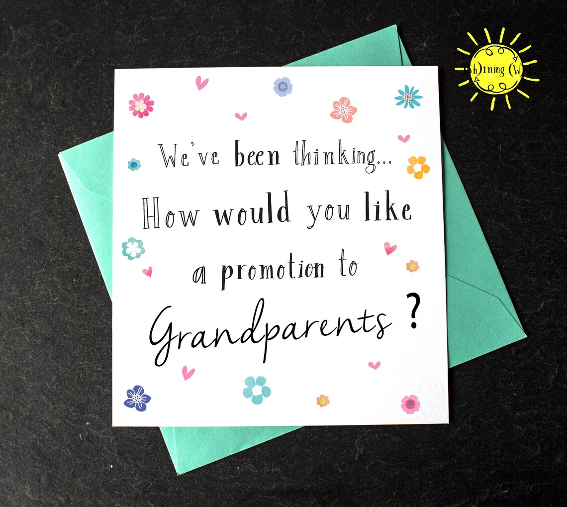 Grandparents Pregnancy Announcement Card expecting Card - Etsy