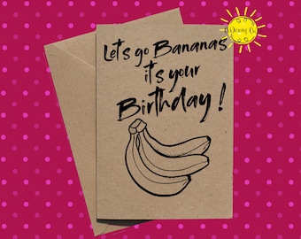 Go Bananas Birthday Card - Etsy