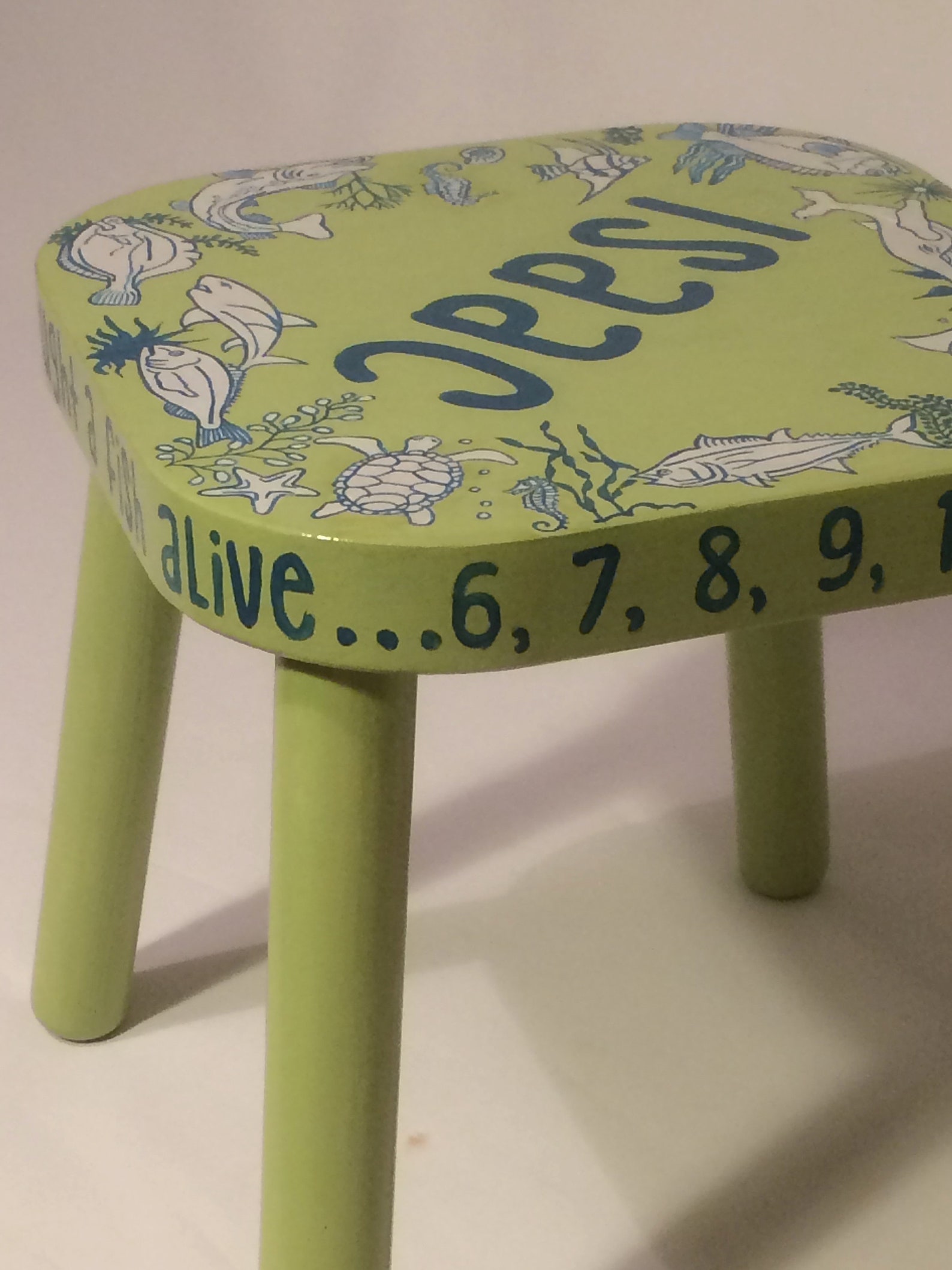 Personalised Hand Painted Children's Wooden Stool - Etsy