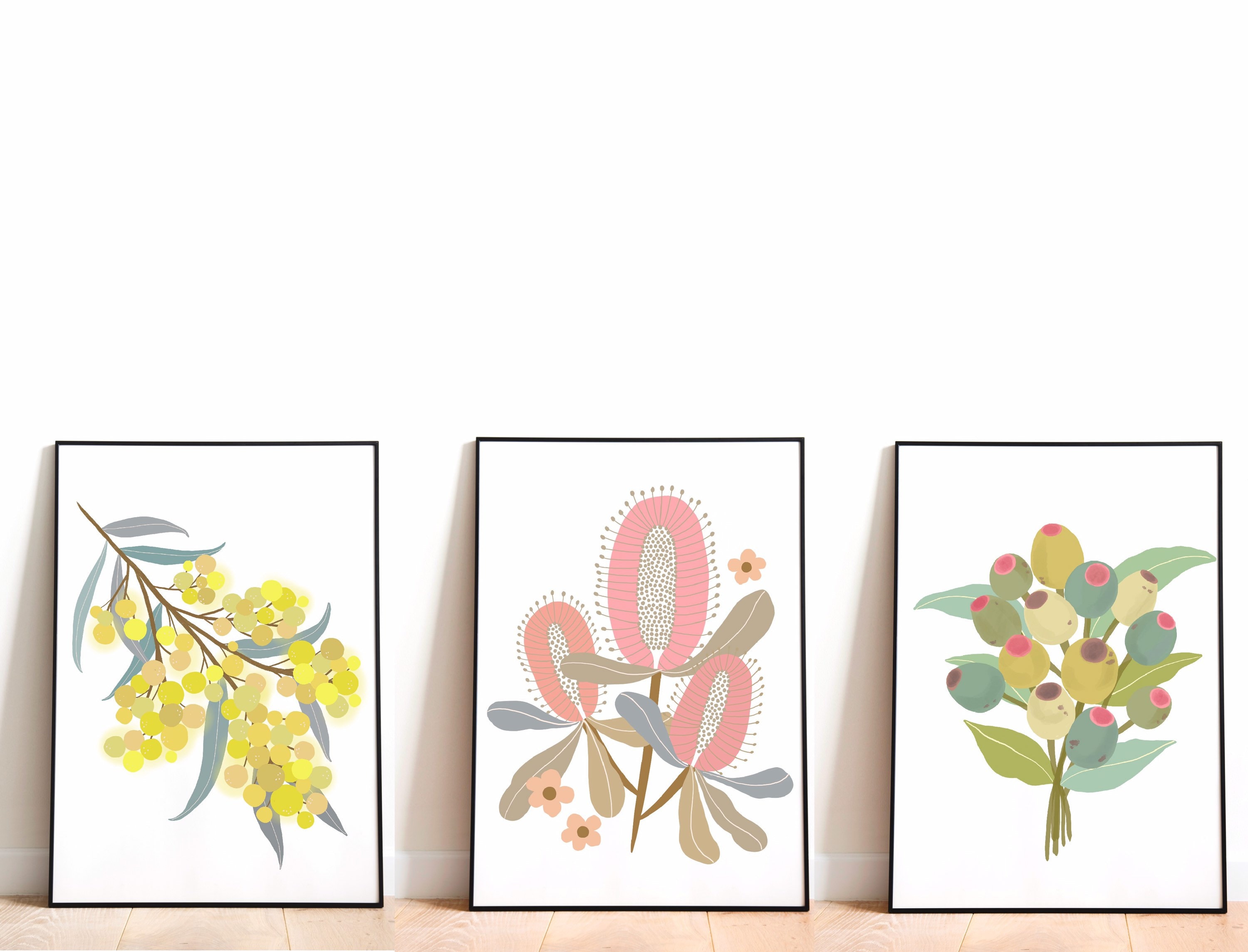 A Set of 3 Australian Native Flower Art Prints Home Decor - Etsy