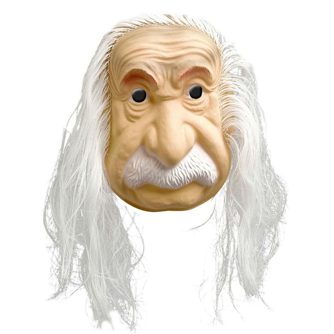 Einstein With Hair Plastic Mask - Etsy