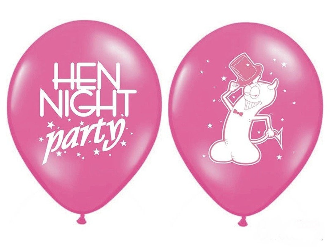 10 Balloons Hen Night Motif Pink 30 Cm - Etsy