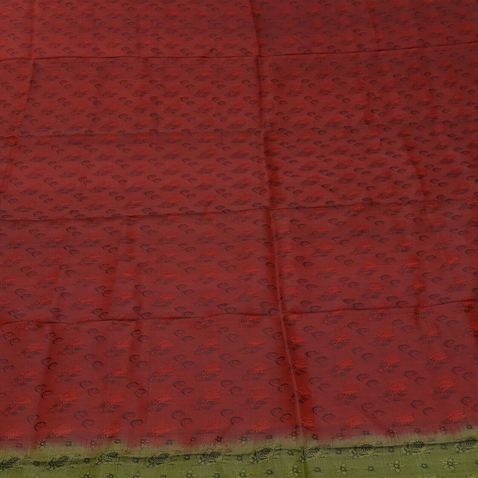 Vintage Brick Red Sarees 100% Pure Silk Handwoven South Indian Sari 5YD ...