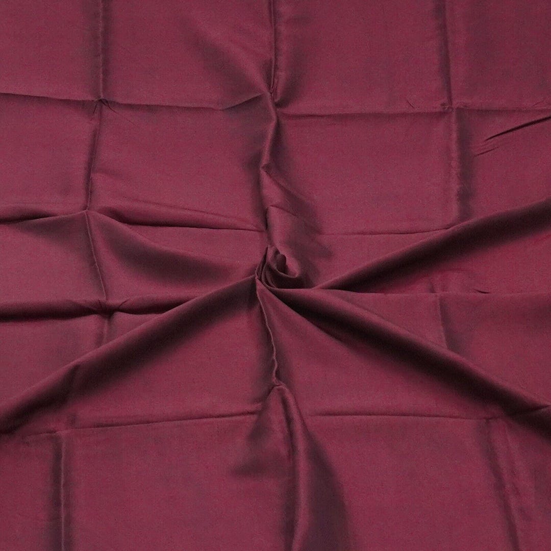 Vintage Burgundy 100% Pure Silk Handloom Sari Remnant 4YD Craft Fabric ...
