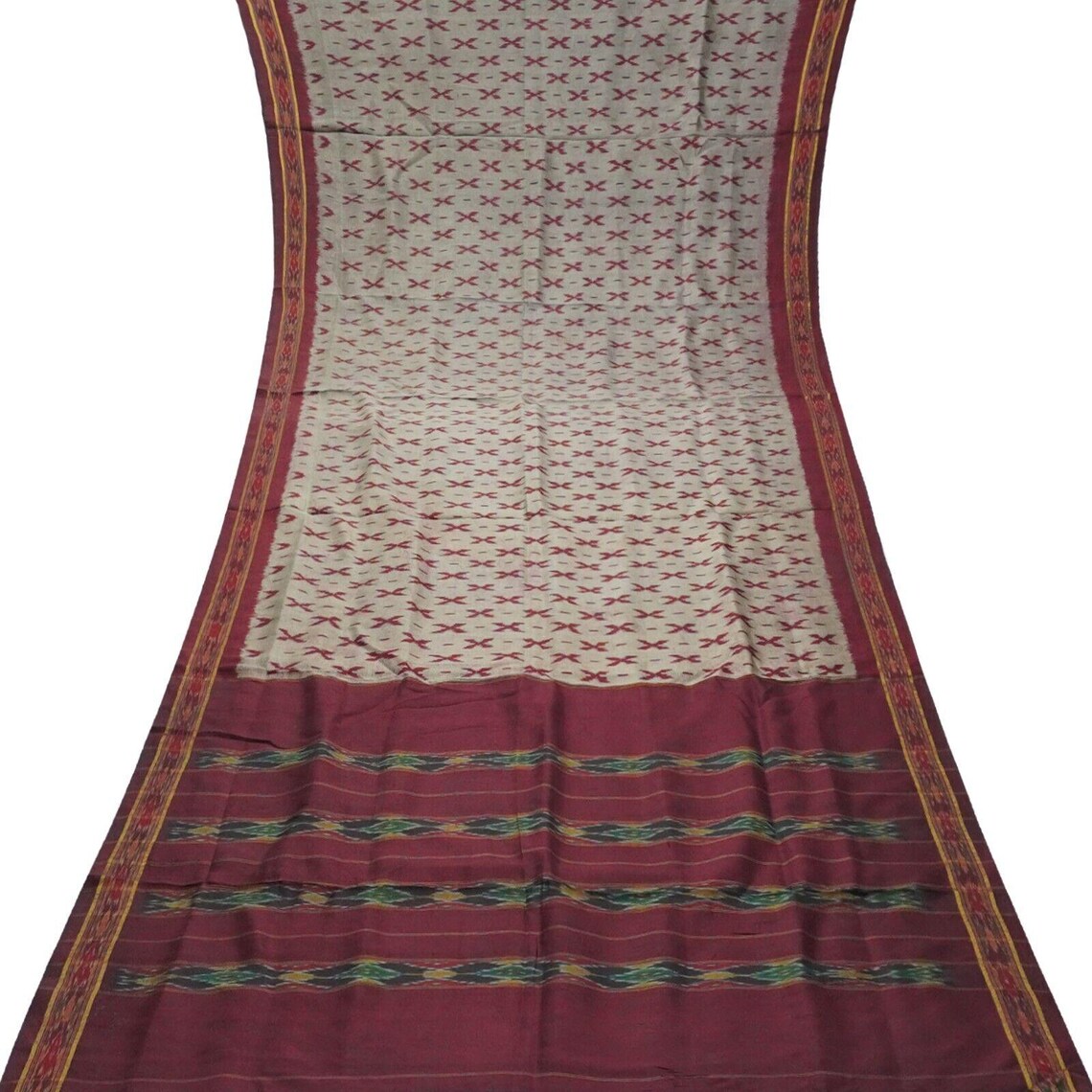 Vintage Gray Sarees 100% Pure Silk Handwoven Patola Ikat Sari 5YD Craft ...