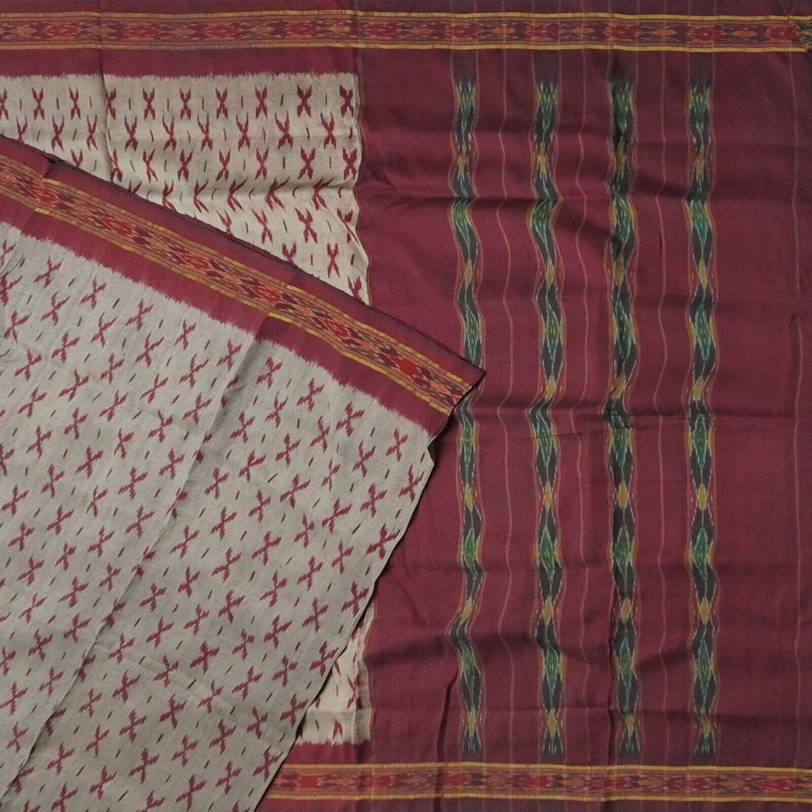 Vintage Gray Sarees 100% Pure Silk Handwoven Patola Ikat Sari 5YD Craft ...
