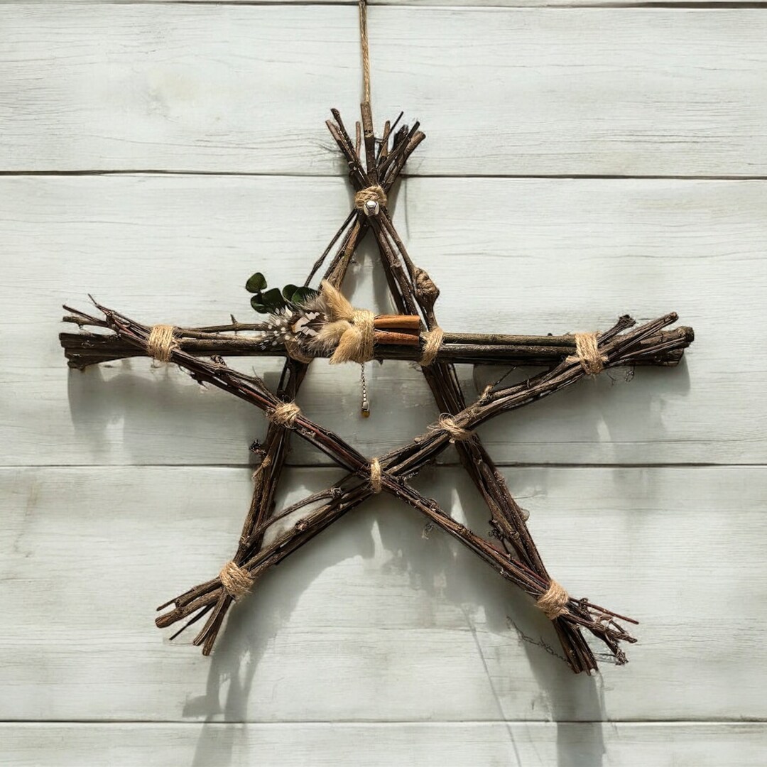 Pentagram Wall Art, Protection Pentagram, Pentagram Natural Vine Twigs ...