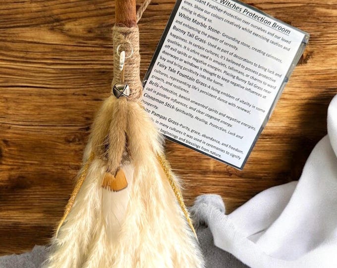 Witch's Broom, White Witch Broom, Floral Broom, Protection Broom, Alter ...